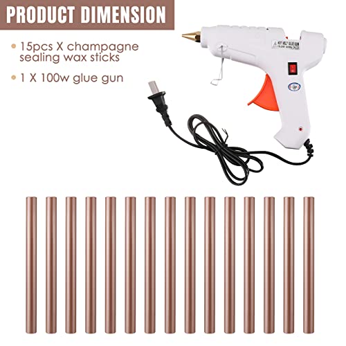 Glue Sticks, 12Pcs Wax Seal Sticks with Seal Glue Gun Set for Stamp Seals, Wedding Invitations, Envelopes Seal, Package Decoration Seal