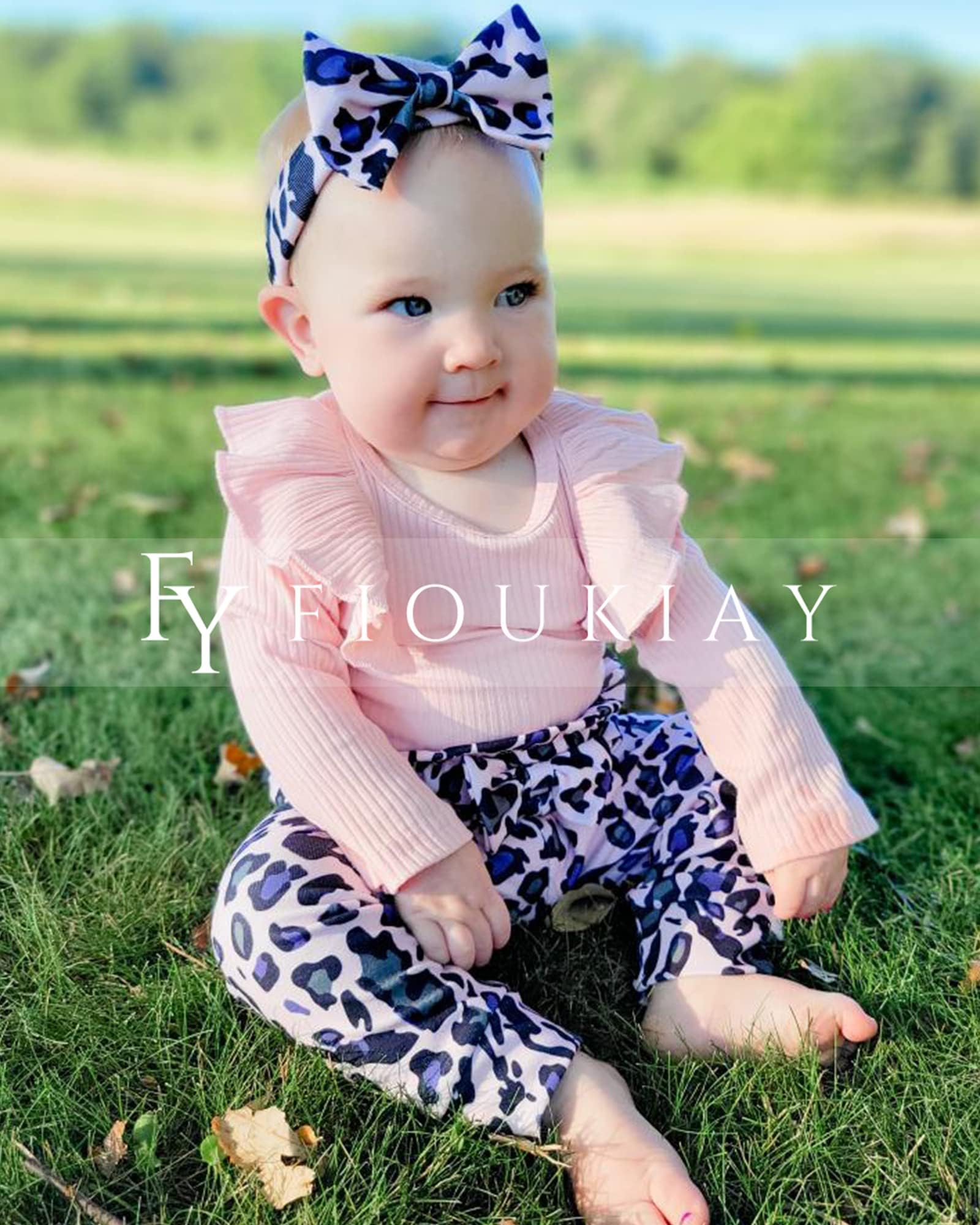 fioukiay Preemie Newborn Baby Girls Clothes Infant Romper Bodysuit Pants Clothing Set Fall Winter Outfits (Pink Leopard 01, Preemie)