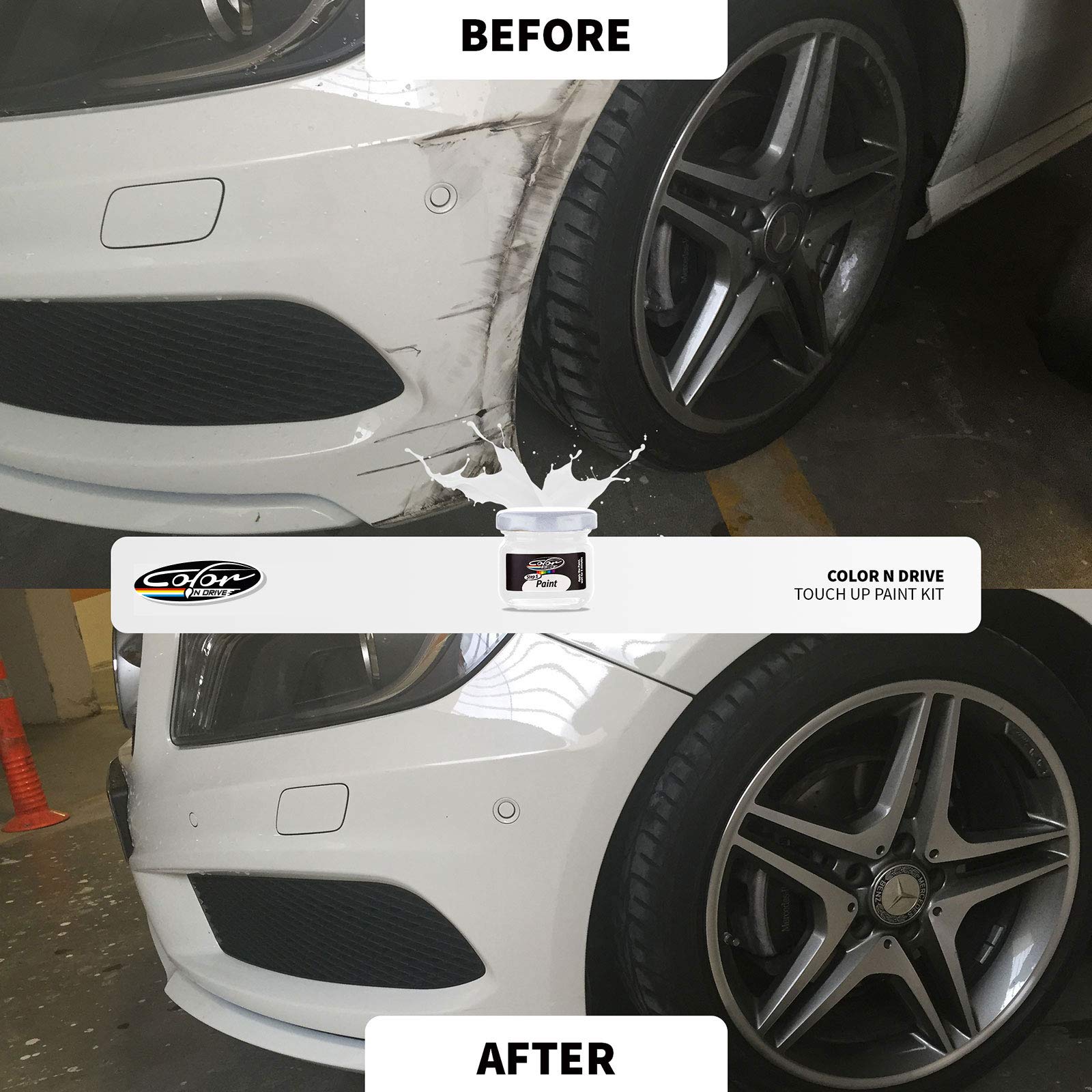 Color N Drive for Vauxhall Automotive Touch Up Paint - 40R / GAZ / 09T - Olympic White/Summit White - Paint Scratch Repair, Exact Match - Basic