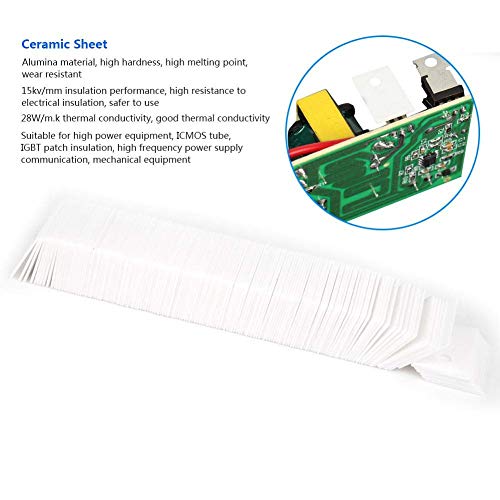 Fafeicy 100PCS TO-220 Alumina Ceramic Insulating Sheet Ceramic Sheet 3.2mm Hole MOS Transistor IGBT Cooling Pad Used in Coal Mining, Conveying Systems, Milling Systems