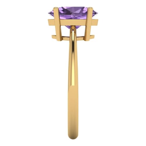 Clara Pucci 2.0 ct Oval Cut Solitaire Simulated Alexandrite Engagement Wedding Bridal Promise Anniversary Ring 18K Yellow Gold Size 5.5
