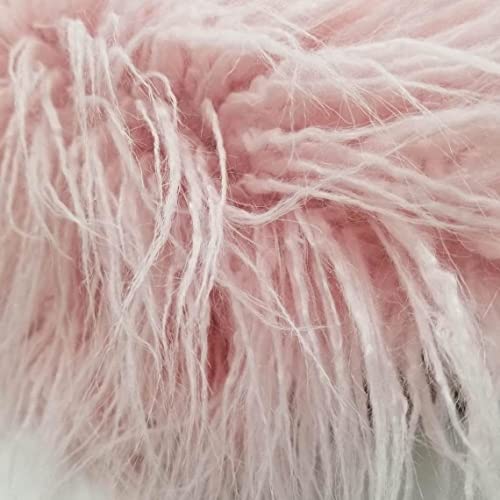 Texco Inc Long Pile for Newborn Cuddly Faux Fur Fabric, Pink 1 Yard