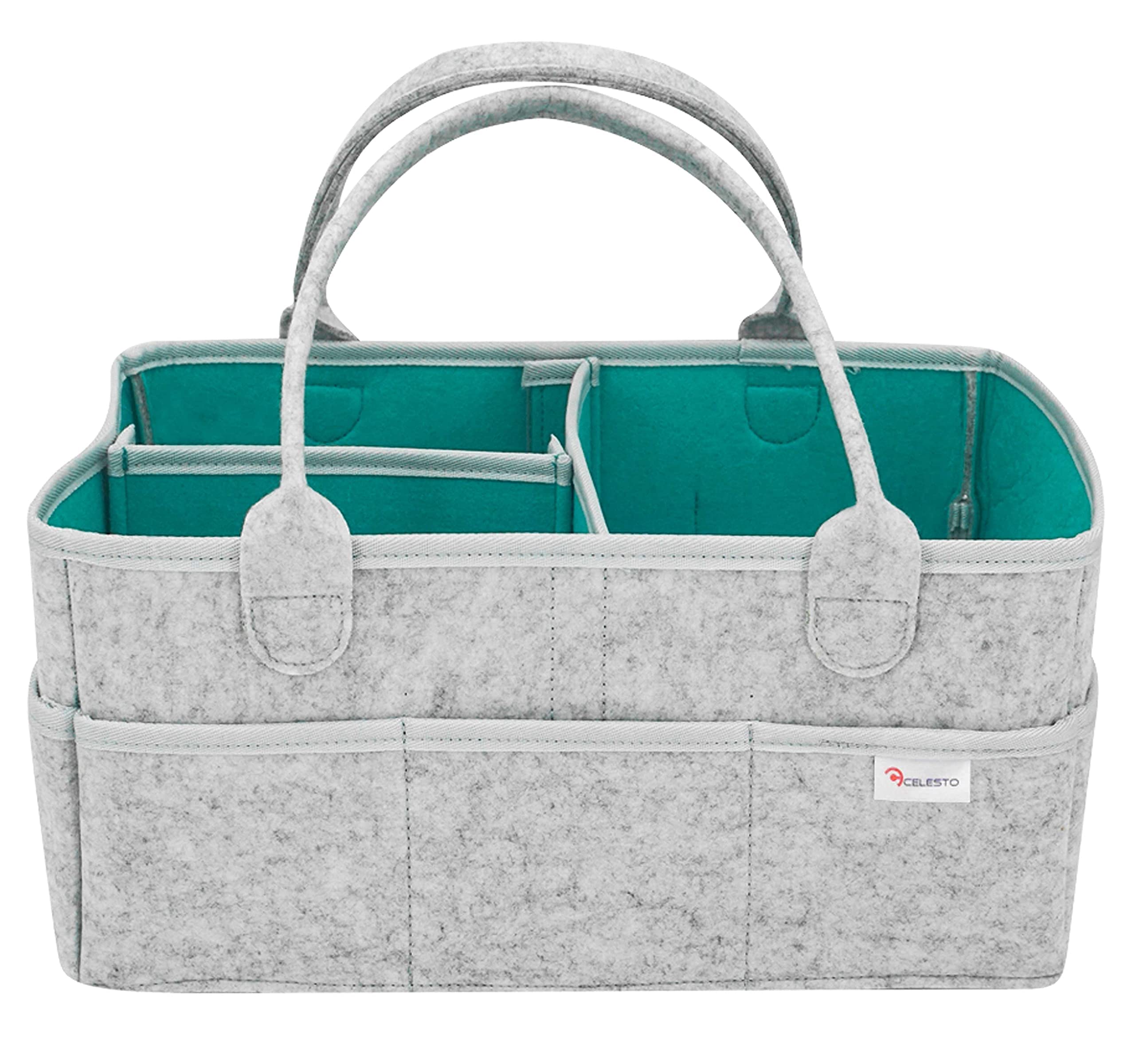Celesto Baby Diaper Caddy Organizer – Nursery Storage Bin - Car Organizer for Diapers - Changing Table Organizer Basket - Shower storage Gift - Portable Diaper Storage Basket