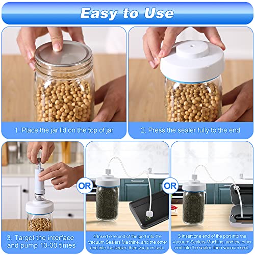 Dreyoo Jar Sealer and Accessory Hose Compatible with Foodsaver Vacuum Sealer, Vacuum Sealer Kit for Wide and Regular Mouth Canning Jars, with a Manual Portable Vacuum Pump and a Bottle Opener