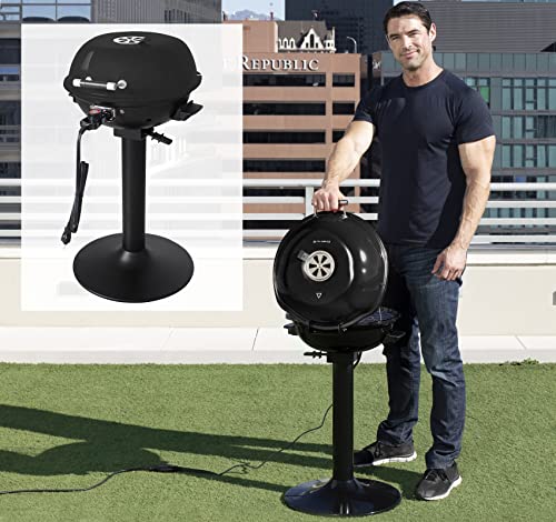 Homewell Electric BBQ Grill for Indoor & Outdoor Grilling with Warming Rack - Portable Patio Grill 1600 Watts (Black)