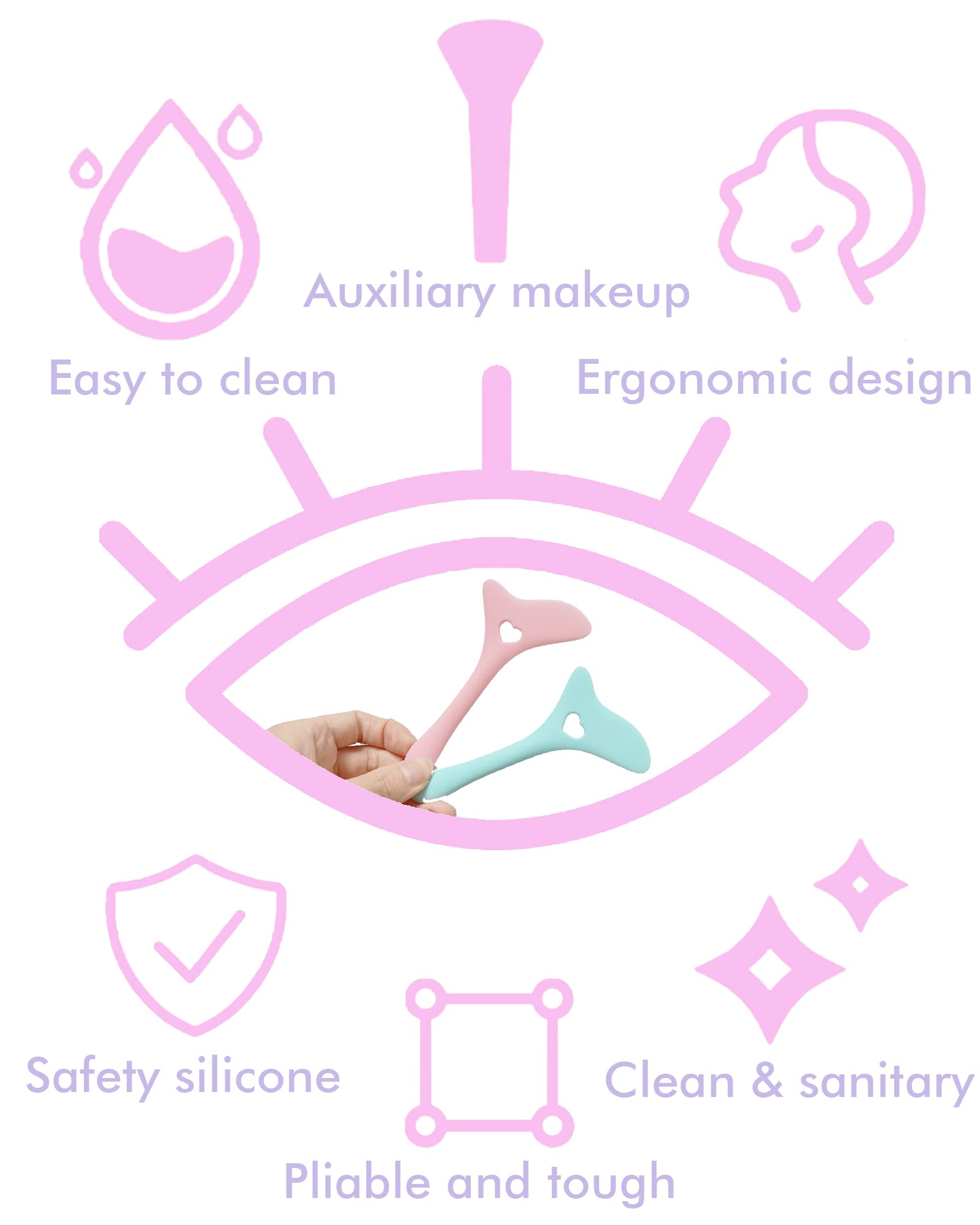 DogieLyn 2pcs Eyeliner Stencils Wing Tips Reusable Eyebrow Eyeshadow Applicators Eye Makeup Tool Kit Quick Makeup Lipstick Wearing Aid Eyeliner Molds Stencil Pads