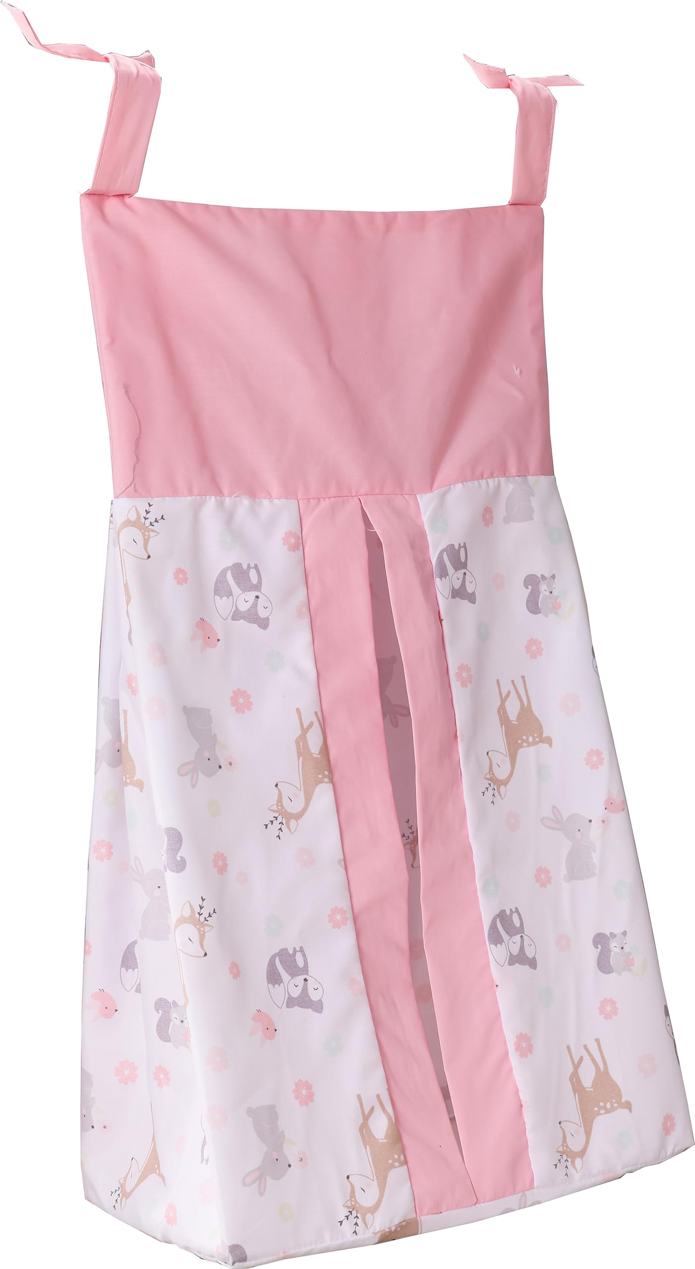 CribMATE Pink Woodland Nursery Diaper Stacker For Girls Deer Fox Baby Girl Diaper Organizer (Pink)