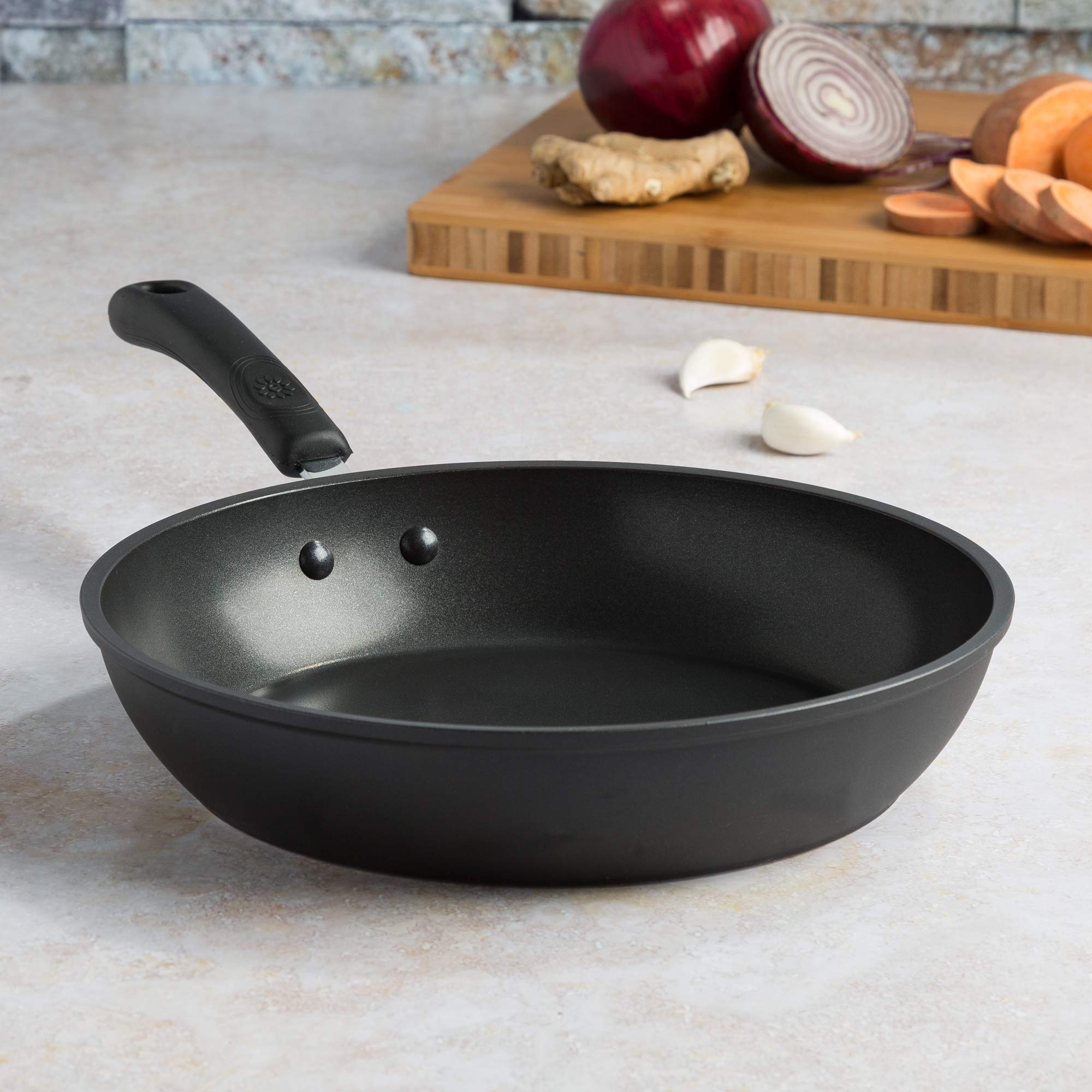 Ecolution Symphony Reinforced Ergonomic Cool-Touch Silicone Handles, Dishwasher Safe, Nonstick, 11 Inch, Grey