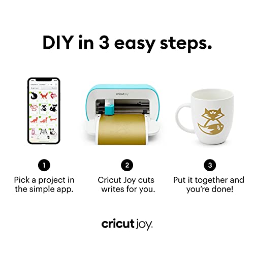 Cricut Joy Machine with Smart Iron-On, Smart Vinyl Sample Packs and Transfer Tape Bundle - Portable DIY Decal and T-Shirt Maker, Smart Compact Tool for Customized Crafts, Cards and Home Decor Projects