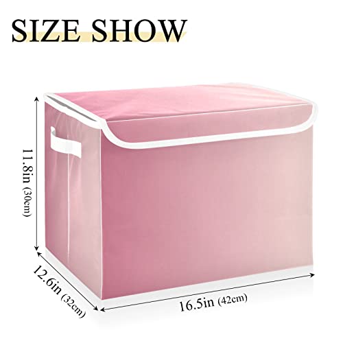 innewgogo Pink Gradient Storage Bins with Lids for Organizing Organizer Containers with Handles Oxford Cloth Storage Cube Box for Clothes
