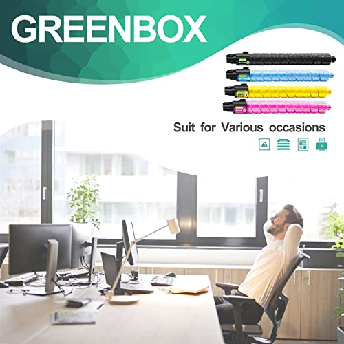 GREENBOX Compatible Toner Cartridge Replacement for Ricoh SP C830DN 821117 821120 821119 821118 821181 821184 821183 821182 for SP C830DN C830DNA SP C831D SP C830 C830dn C831 C831dn Printer (4 Pack)
