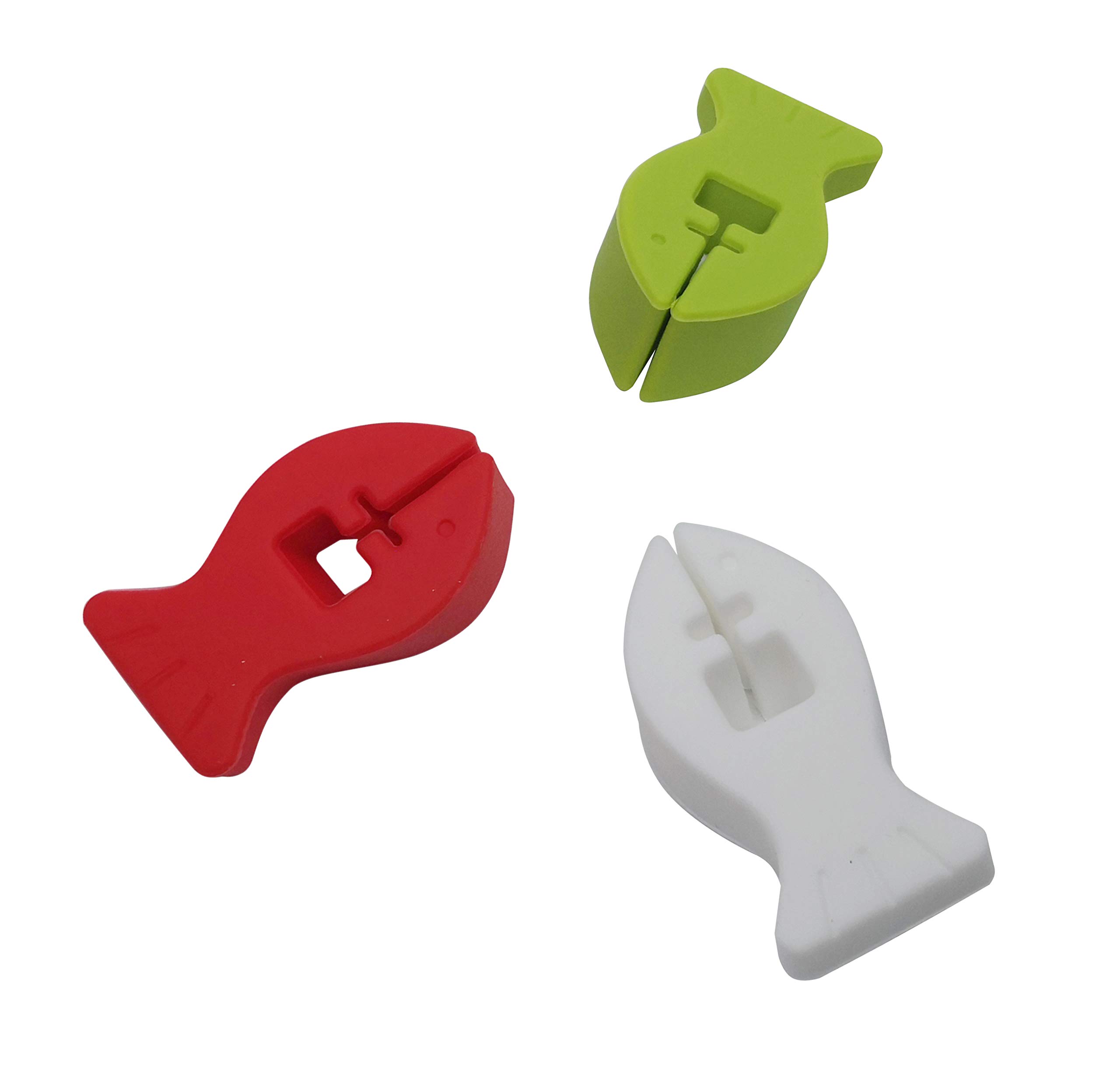 EIKS Set of 3 Clip-on Spoon Rests Clip Anti-Slip ladle Holder Handle Rest Utensils Keeper Heat Resistance Silicone for Kitchen Restaurant