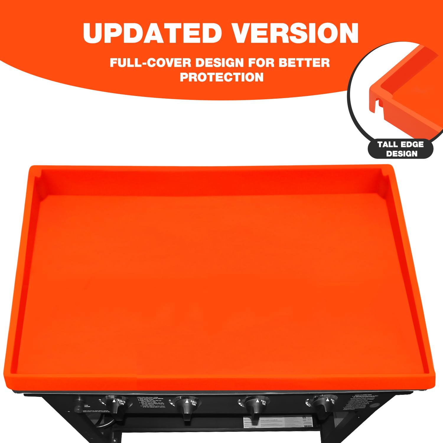 Blackstone Silicone Griddle Cover, Upgraded Full-Cover 36 Inch Silicon Griddle Mat for Blackstone, Grill Buddy Mat, Provide Better Sealing to Protect your Griddle from Rain, Dirty, Debris and Bugs