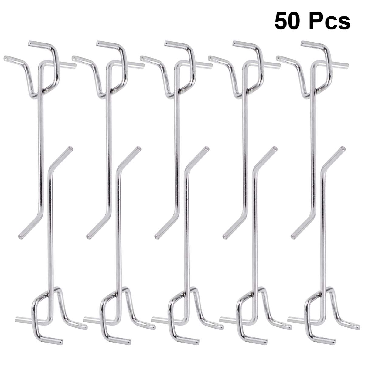 DOITOOL 50pcs Door Hangers Retail Hooks Metal s Hooks Peg Board Accesorries Craft Room Jewelry Storage Pegboard Organizer Kits Store Product Hook Stainless Perforated Plate Heavy