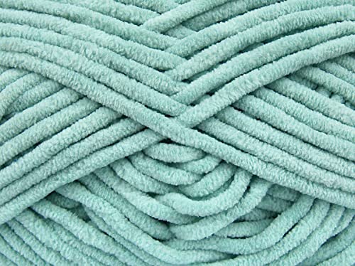 Lot of 4 x 100gr Skeins Ice Yarns Velvet Chenille Yarn Mint Green