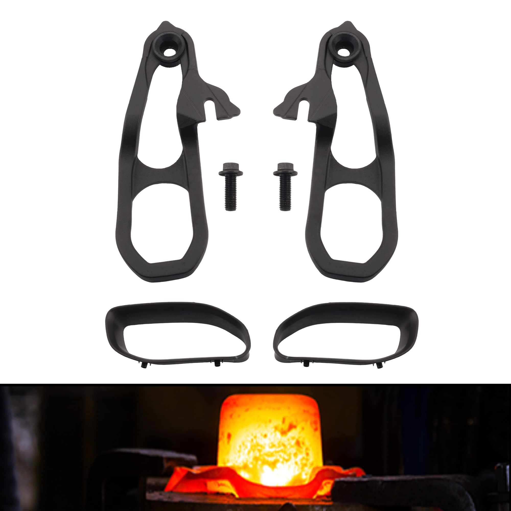 Dasbecan Heavy Daty Front Left & Right Black Tow Hooks Compatible with Ram 1500 2019 2020 2021 2022 Replaces# 82215268AB 68272945AB 68272944AB