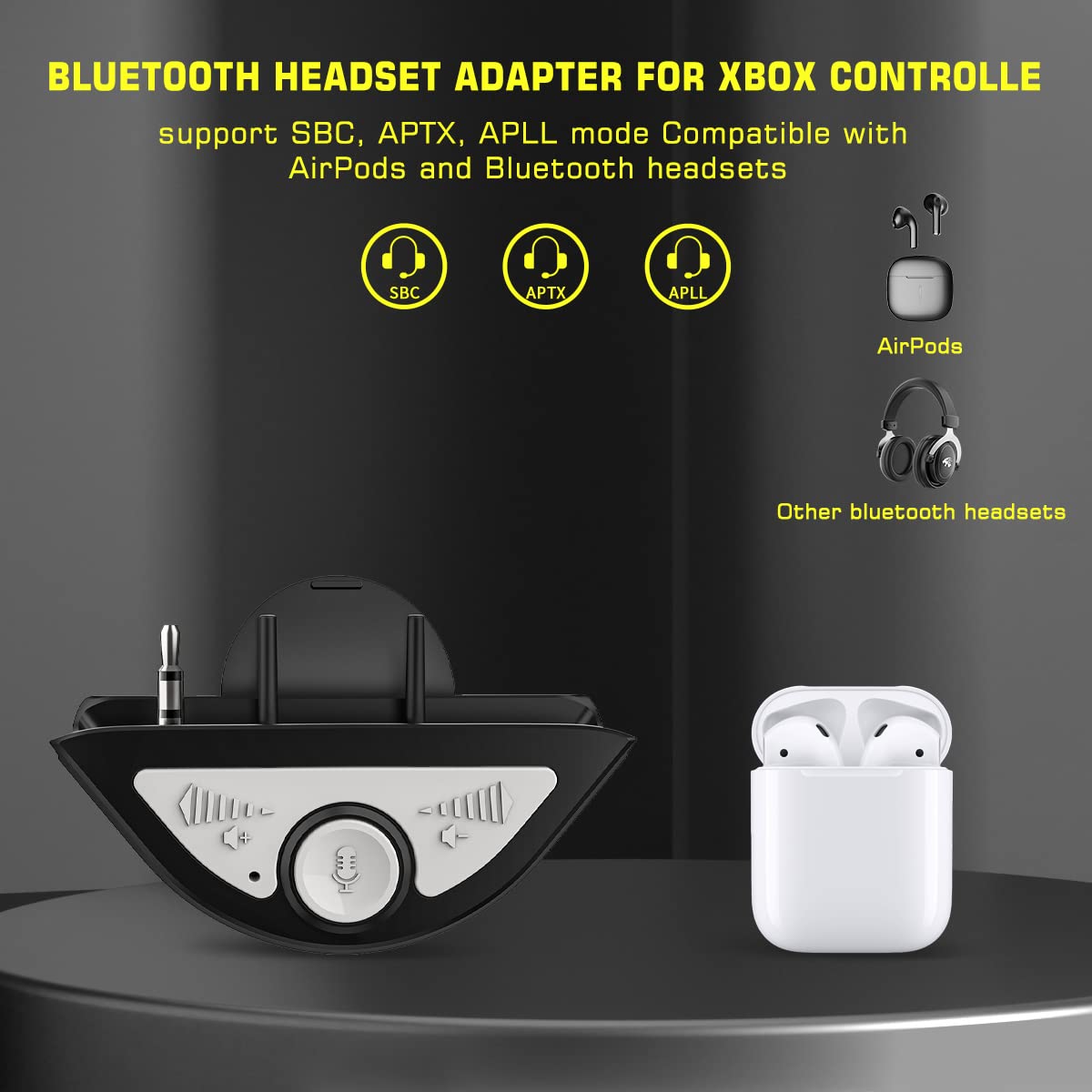 DUXICEPIN Bluetooth Stereo Headset Audio Adapter for Xbox One/ One S/X/ Elite 1/ Elite2/ Series S/X Controller,Bluetooth Headset Adapter Compatible with Wireless Headphone Speakers Airpods
