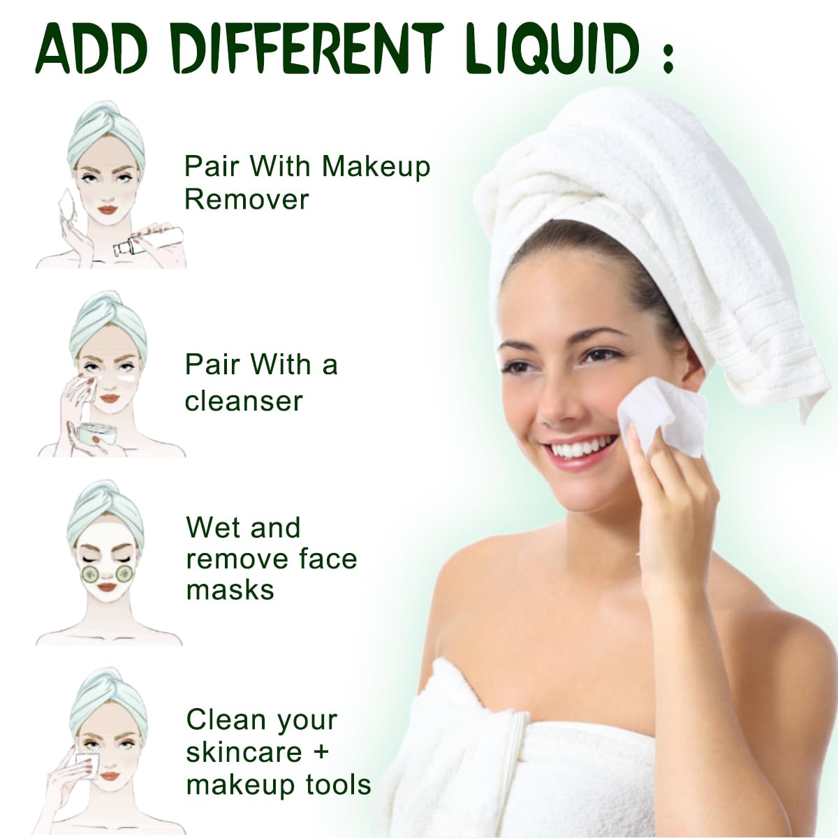 Fancyou Compressed Disposable Face Towel Kit, Thicken Facial Cleansing Cloths Towelettes,Compact Portable Wash Cotton Wipes Tablets Coin Tissues for Beauty Salon Personal Care Travel(100 PCS White)