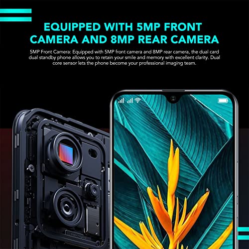 Zunate 6.1 Inch HD Full Screen Dual SIM Unlocked Smartphone, 5MP 8MP Camera RAM 3GB ROM 32GB Screen Facial Recognition Mobile Phone for Android(Black)