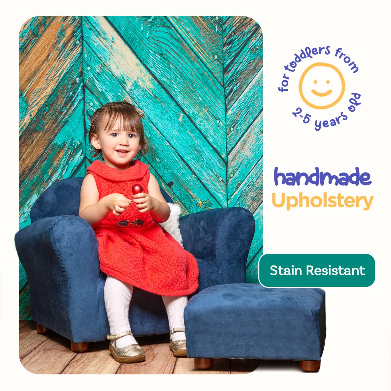 KEET Roundy Child Size Chair with Microsuede Ottoman
