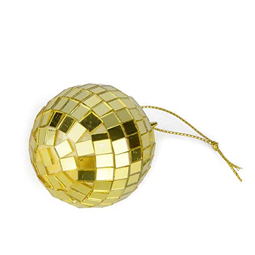 Christmas Baubles,Decoration Supply,36 Pcs Bright Reflective Mirror Disco Balls, 3cm Golden 90s Disco Ball Ornaments Christmas Tree Hanging Balls Pendants for Holiday Wedding Par