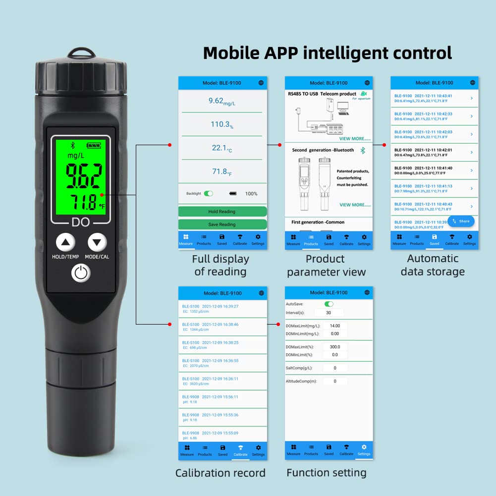 RCYAGO Smart Bluetooth Dissolved Oxygen Meter