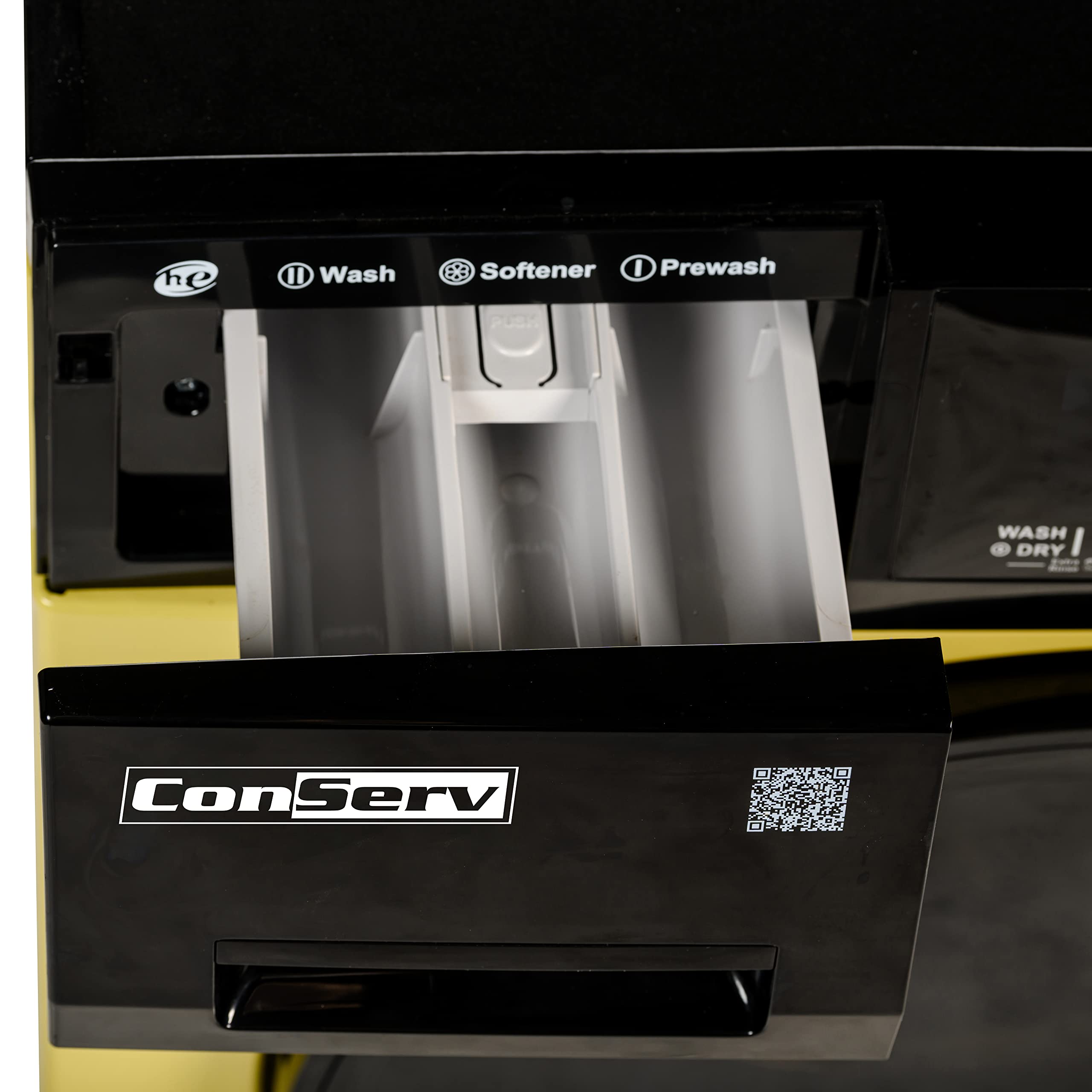 Conserv Digital Compact 110V Vented/Ventless 18 lbs Combo Washer Dryer 1400 RPM (Yellow Black)