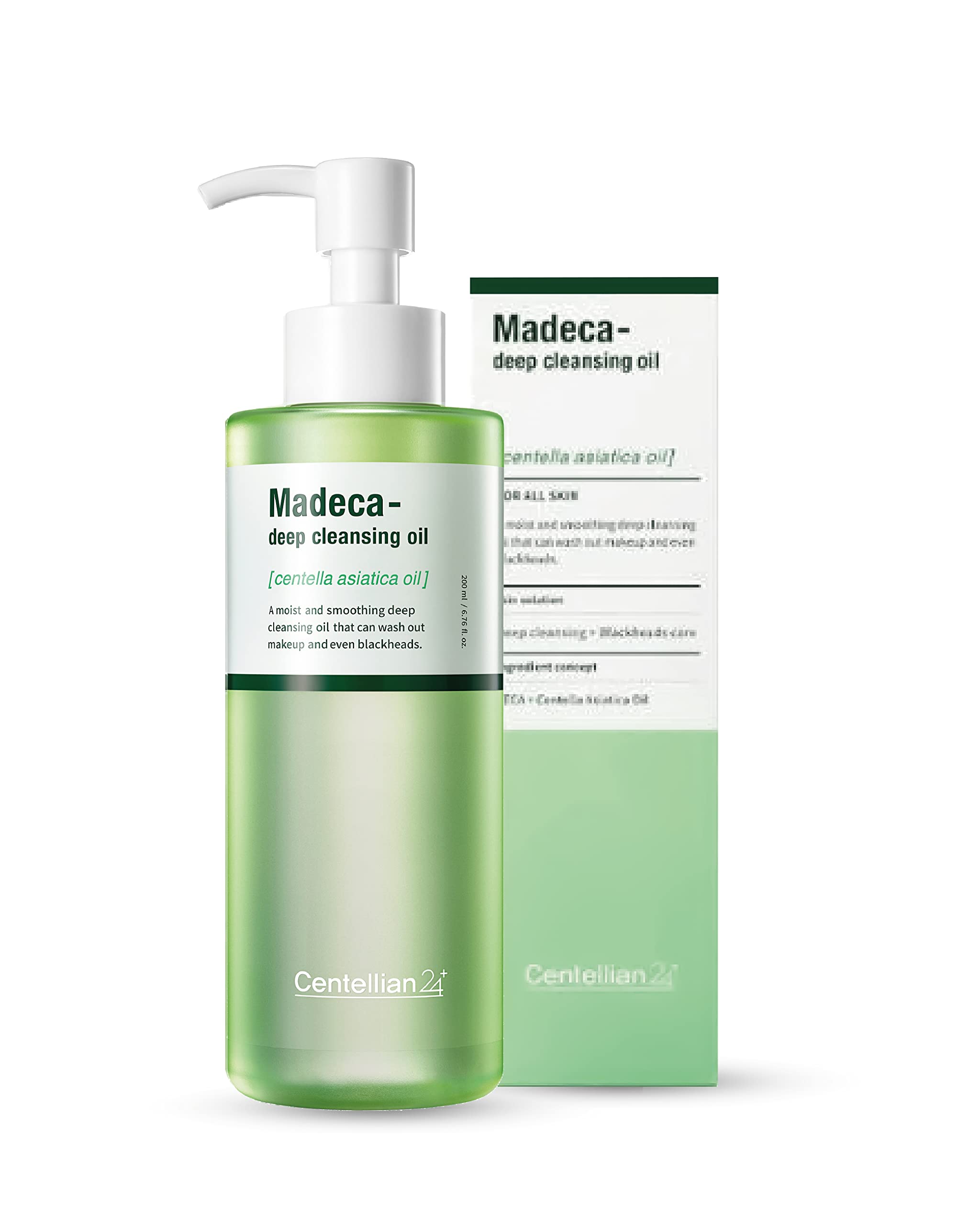 CENTELLIAN 24 Deep Cleansing Oil with Centella Asiatica, TECA, and Salicylic Acid - Korean Skin Care Hypoallergenic Face Wash, Gentle Eye Makeup Remover & Blackhead Remover (6.76 fl oz)
