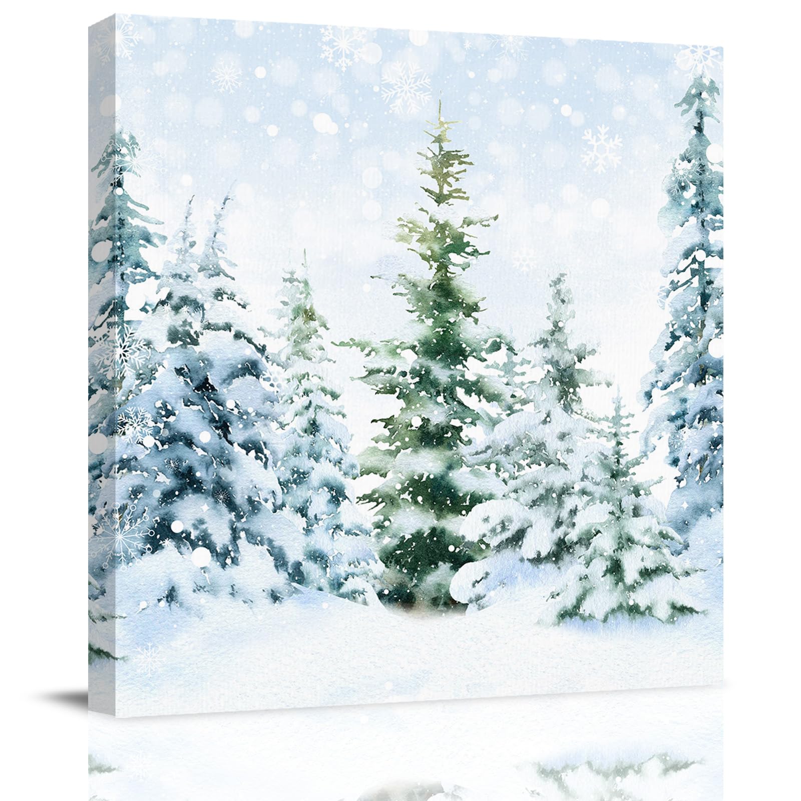 Christmas Canvas Wall Art Prints Painting Winer Snowy Tree Modern Frame Wall Decorative Artwork Ready to Hang for Living Room