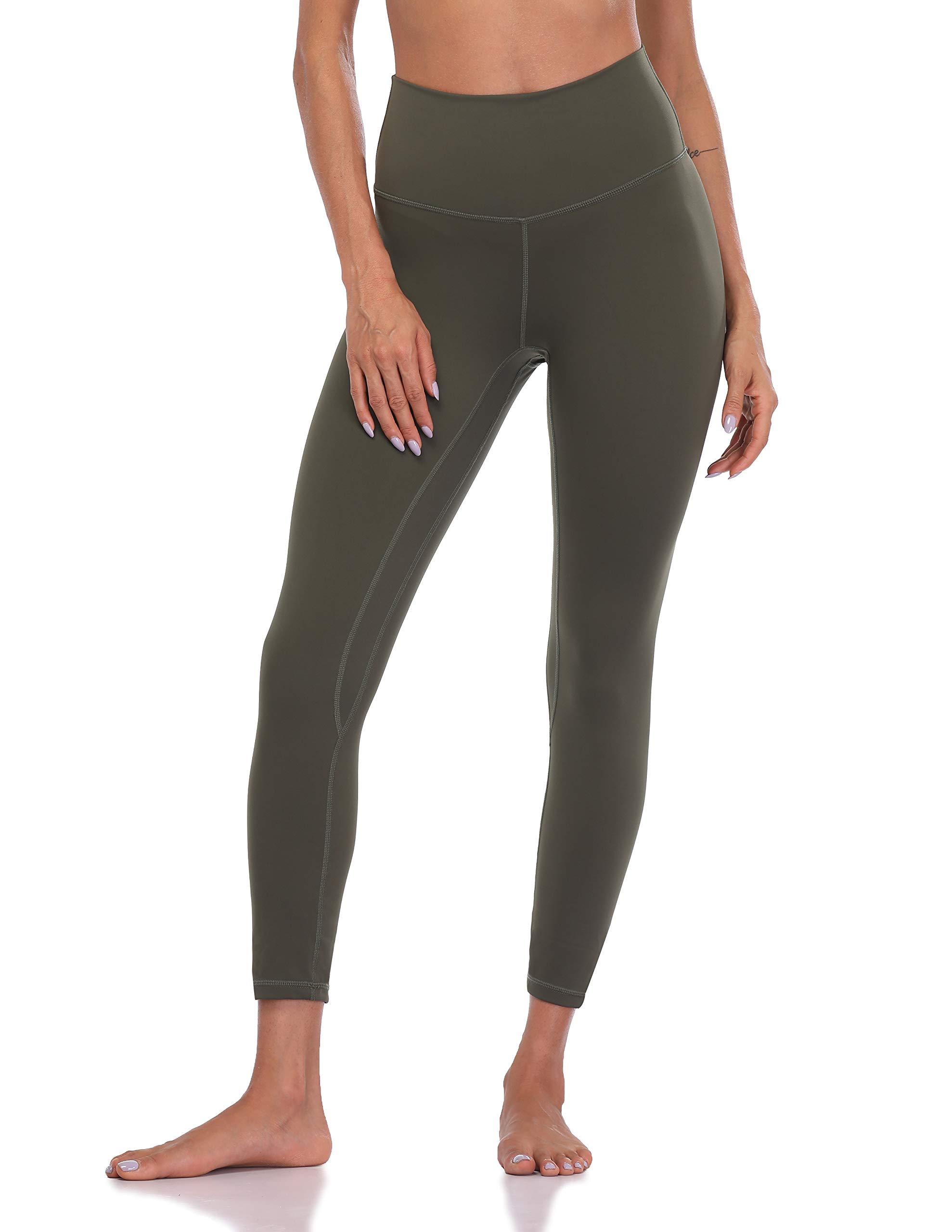 Colorfulkoala Women's Buttery Soft High Waisted Yoga Pants 7/8 Length Leggings (XL, Olive Green)