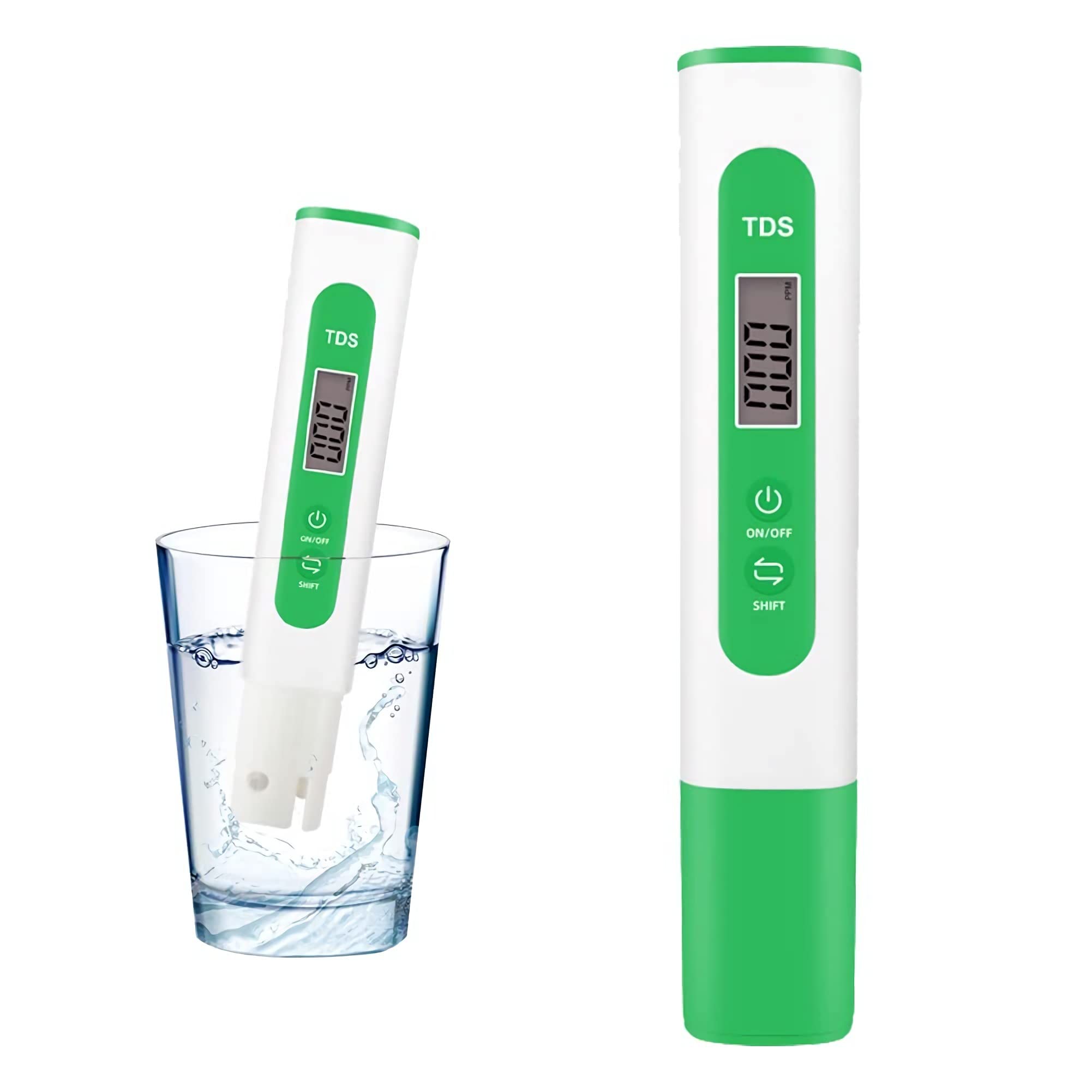 TDS Meter Digital Water Quality Tester for RO-RODI System Drinking Water,Aquariums, Hydroponics,0-9990 ppm Measuring Range,1 ppm Increments,2% Readout Accuracy(Green)