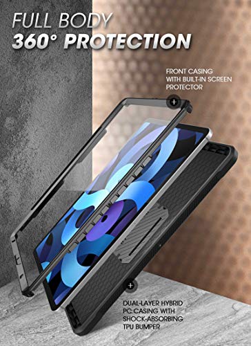 SUPCASE Unicorn Beetle Pro Series Case Designed for iPad Air 5 (2022) / iPad Air 4 (2020) 10.9 Inch, with Pencil Holder & Built-in Screen Protector Full-Body Rugged Heavy Duty Case (Black)