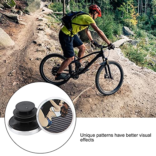 DAUERHAFT Bike Handlebar End Plugs, Easy to Install and Remove Exquisite Workmanship Handle Bar Plugs 0.6-0.8in with Unique Pattern for Mountain Bike for Road
