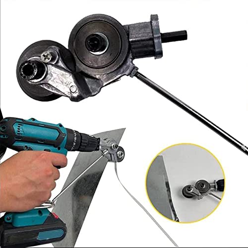 Electric Drill Plate Cutter, Electric Drill Shears Attachment Cutter Nibbler, Double Headed Sheet Metal Nibbler Cutter, Safe and Durable Drill Attachment for Metal Cutting