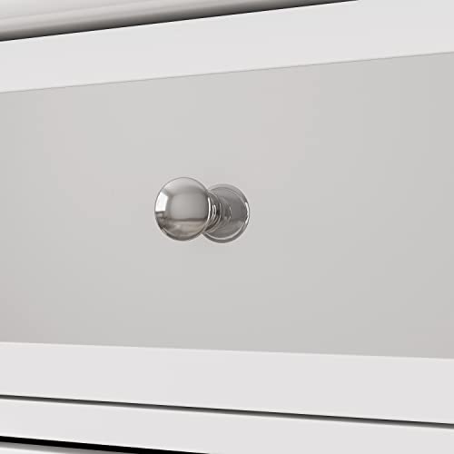 Homsee Buffet Sideboard Storage Cabinet with Mirror Doors, 3 Drawers & 6 Storage Compartments, Kitchen Cupboard Console Table for Hallway and Living Room, White (55.1”L x 15.7”W x 35.4”H)