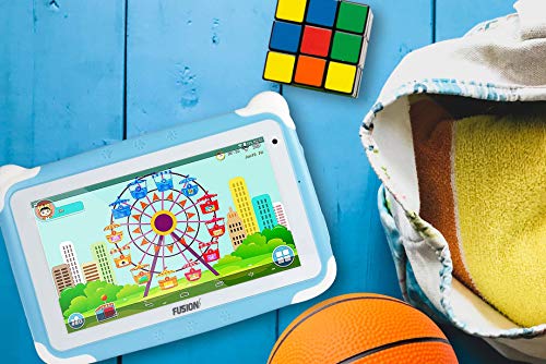 Fusion5 7" KD095 Kids Tablet PC - 64-bit Quad-core, Android 8.1 Oreo, WiFi, Parental Controls, Kids Learning Tools, 32GB Storage, Dual Cameras, Kids apps, Tablet PC for Kids (Blue)
