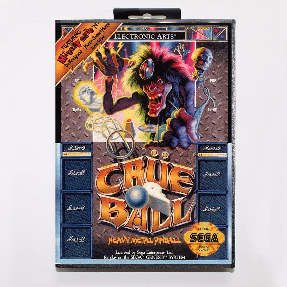 Crue Ball Game Cartridge 16 Bit MD Game Card With Retail Box For Sega Mega Drive For Genesis (Black)