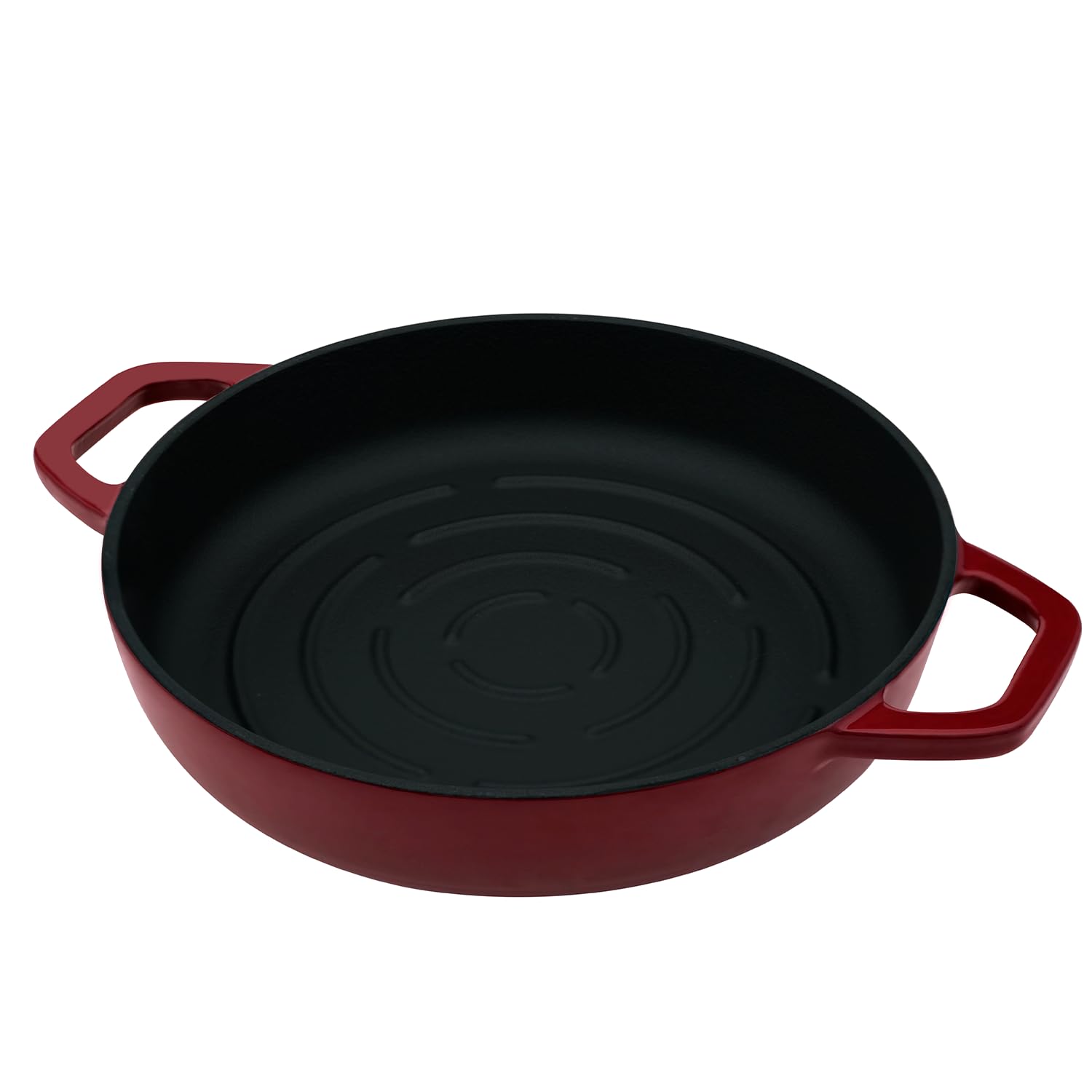 Flavehc Bread Oven Cast Iron Bread Dutch Oven with Cloche Lid for Bread Baking Red Enameled Cast Iron Bread Oven with Dome Lid for Sourdough