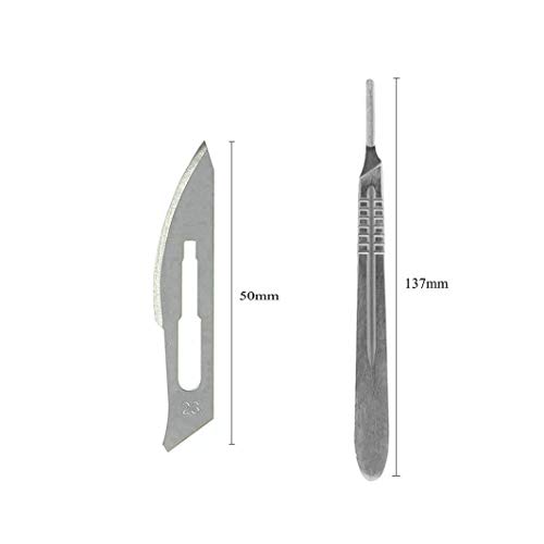 Modelcraft Tool Hobby Knife Set with No 10 and 23 (10 Each) Sterile Scalpel Blades for Cutting Materials Paper Leather,DIY Art,Modelling,Dissection,Podiatry,Electronics Repair,Surgery,Laboratories