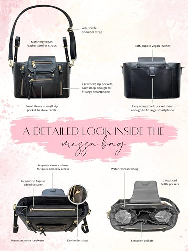 MAMANTRA Mini Diaper Bag - Best Toddler Mom Gift, Crossbody Diaper Bag Purse, stylish leather stroller organizer