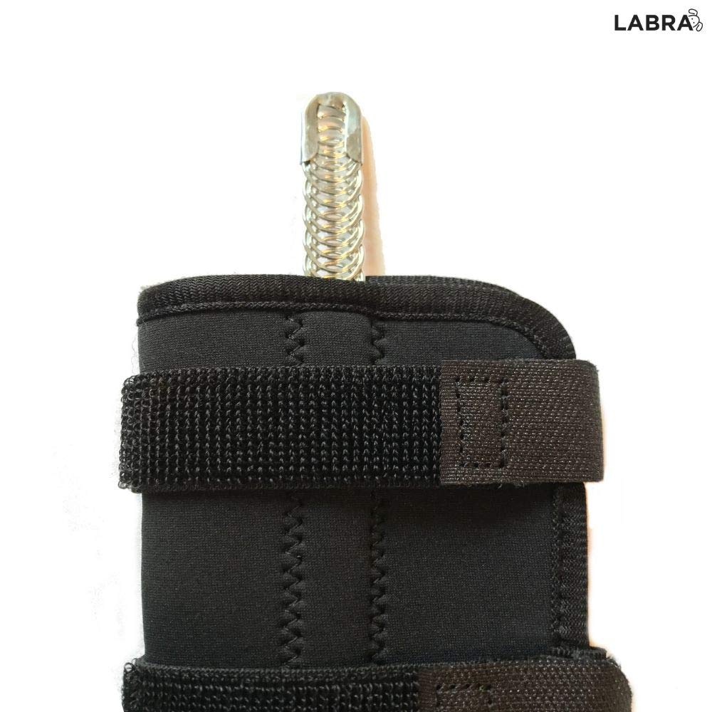Labra Supportive Dog Rear Leg Hock Joint Wrap Brace with Metal Springs Protects Canine Wounds as They Heal Compression Brace Heals and Prevents Injuries and Sprains Helps Arthritis (Medium)