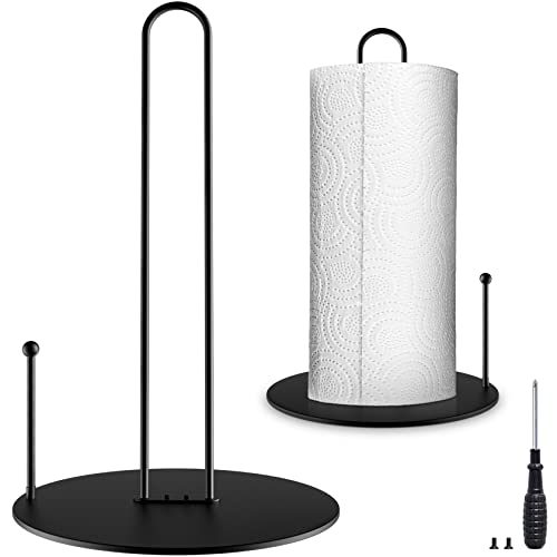 Paper Towel Holder, Black Paper Towel Holders Countertop for Kitchen
