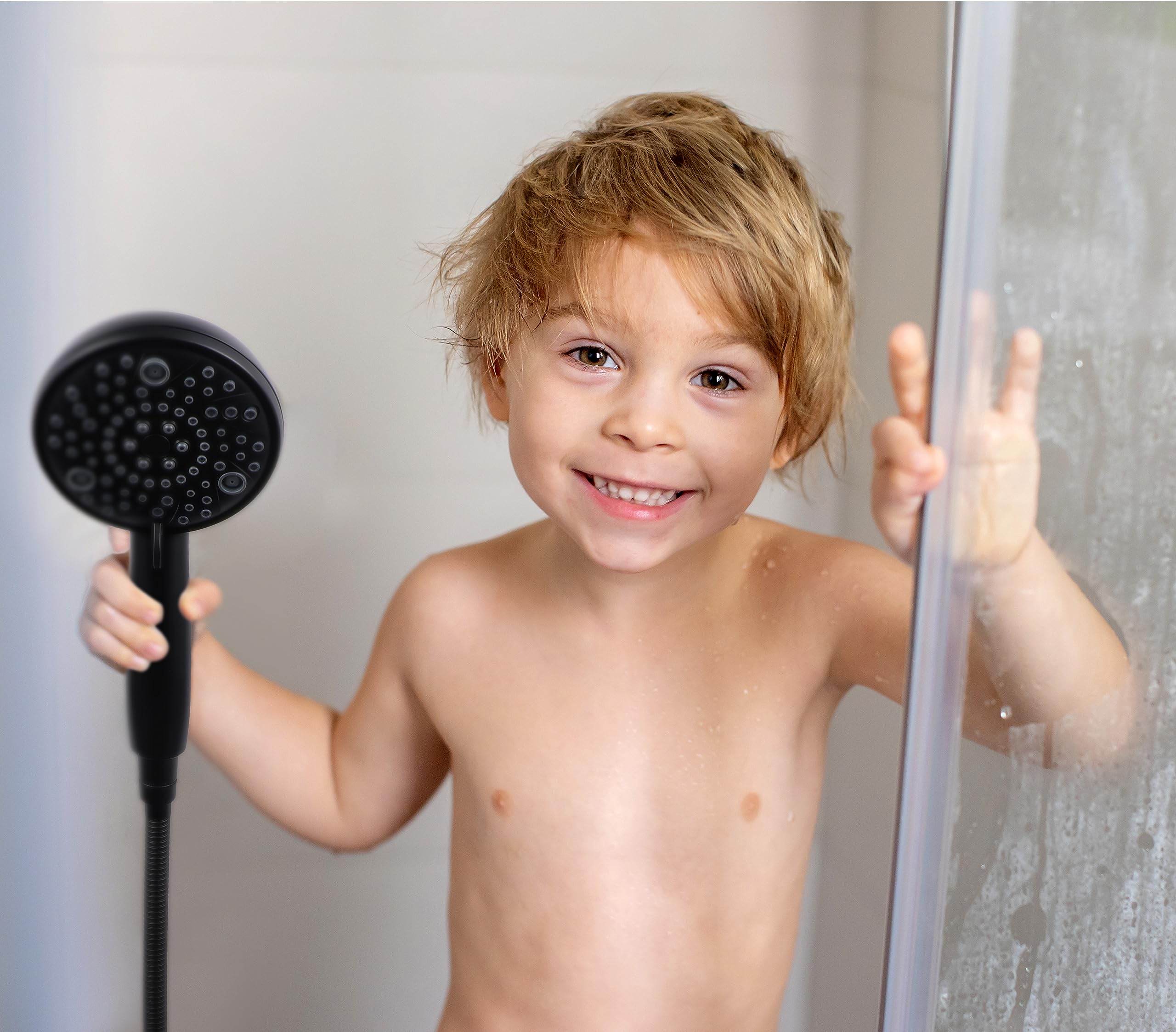 G-Promise High Pressure Dual Shower Head with Handheld Combo | 8 Settings Fixed Shower Head Built-in 3-Way Diverter | 72 Inch Stainless Steel Flexible Hose | 8 Spray Modes Handheld Shower Head