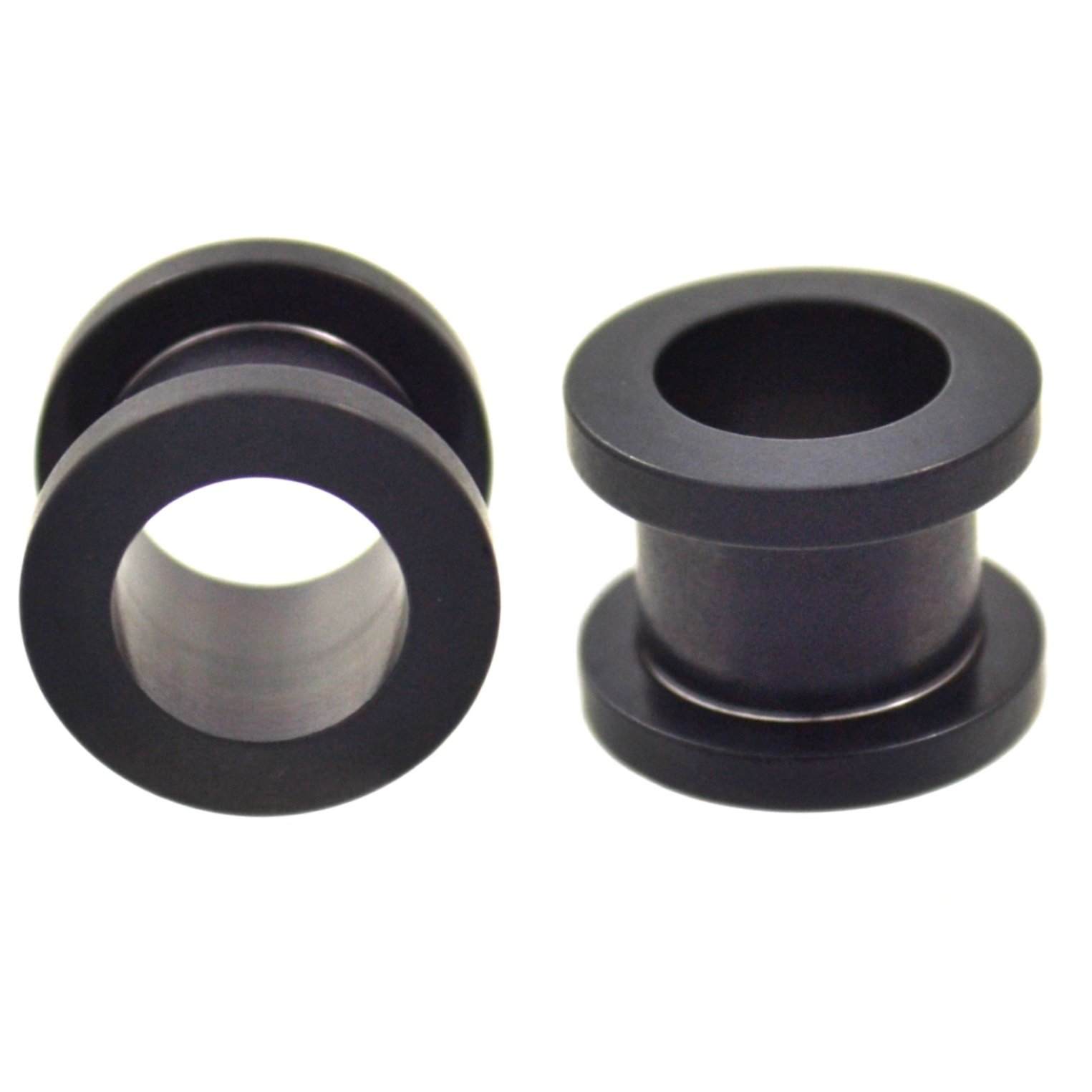 BYB Plugs Pair of Unique Light Black Matte Plated Screw-On Ear Plug Tunnels - 00 Gauge (00G-10mm)