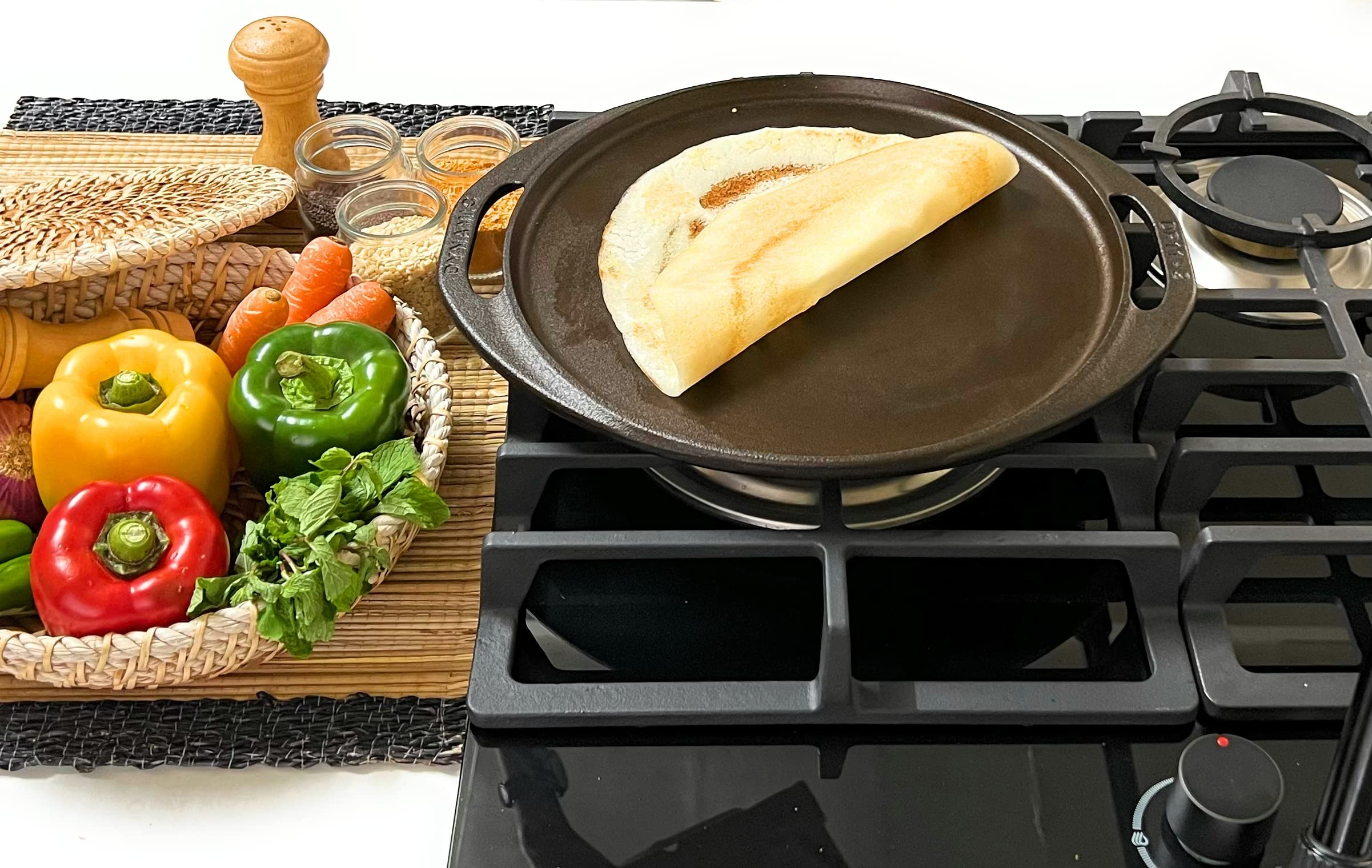 DYNAMIC COOKWARES Cast Iron Dosa Tawa 11 Inch, 28CM