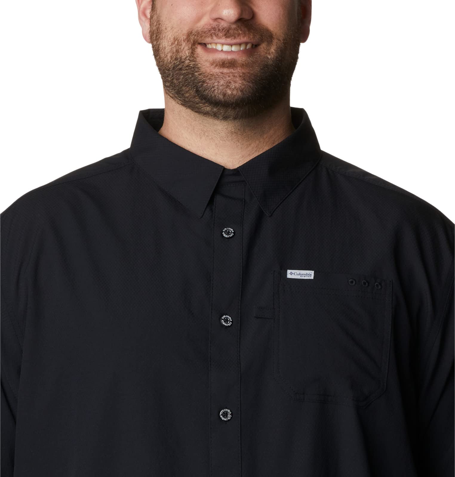 Columbia Men's Standard Slack Tide Camp Shirt, Black, Small