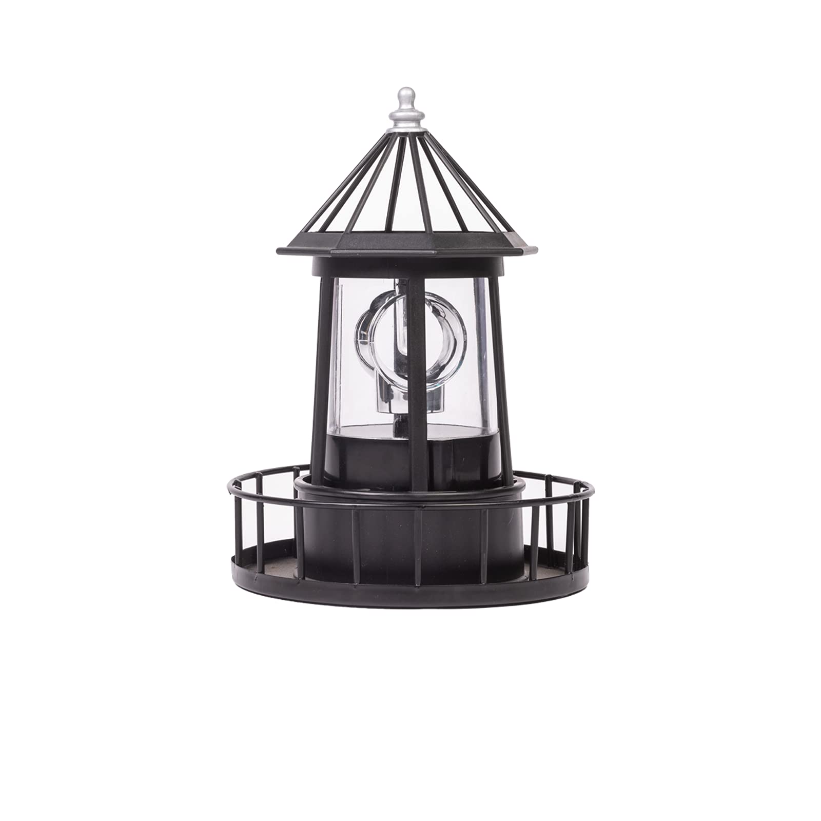 Solar Light Tower, 360-degree Rotating Light Waterproof LED, Suitable for Outdoor Home Decoration in Gardens and courtyards (Black)