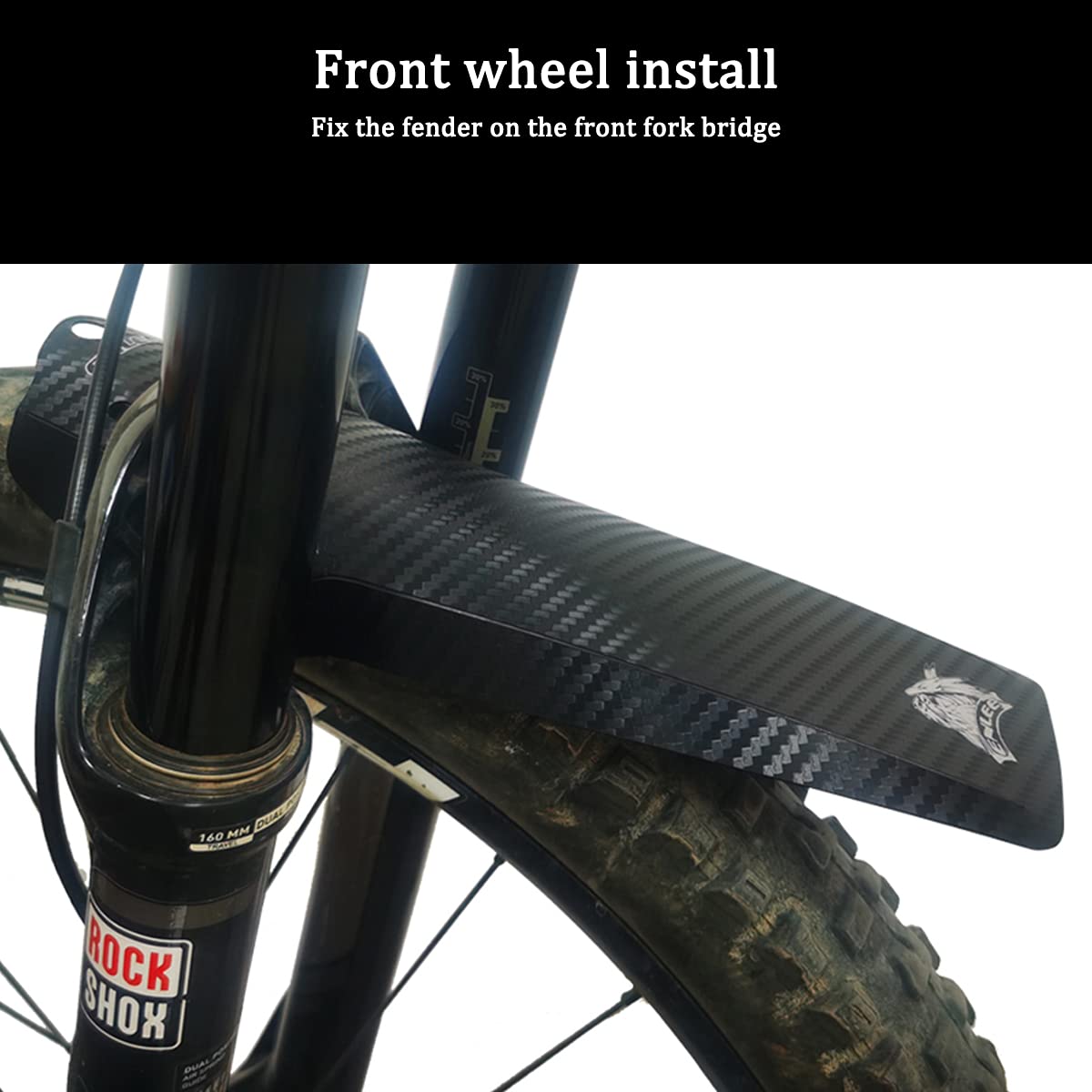 DERVISH 2PCS Mountain Bike Fender, Adjustable MTB Mud Guard, Front and Rear Compatible Mudguards, Easy to Install, Fits 26", 27.5", 29" Fat Tire Bikes and All Disc Brake Bicycles (K2)