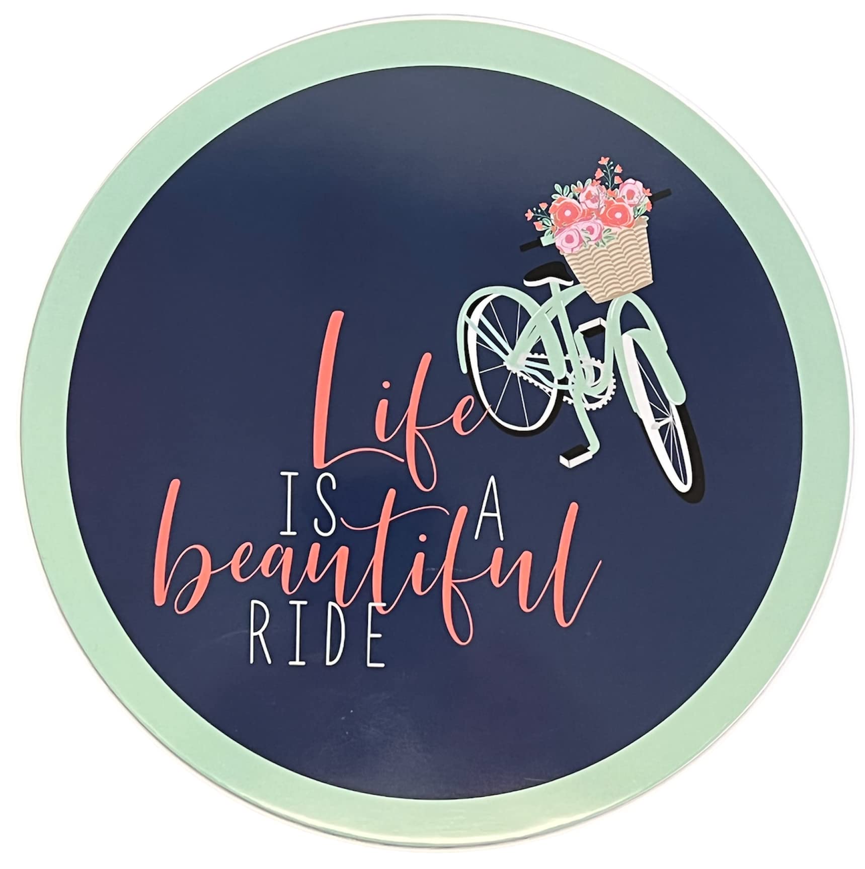 Electric Stove Burner Covers Set of 4 Life is a Beautiful Ride and Spoon Rest, Functional and Decorative, 8 Inches and 10 Inches, Cooking Concepts, Select Design Themes