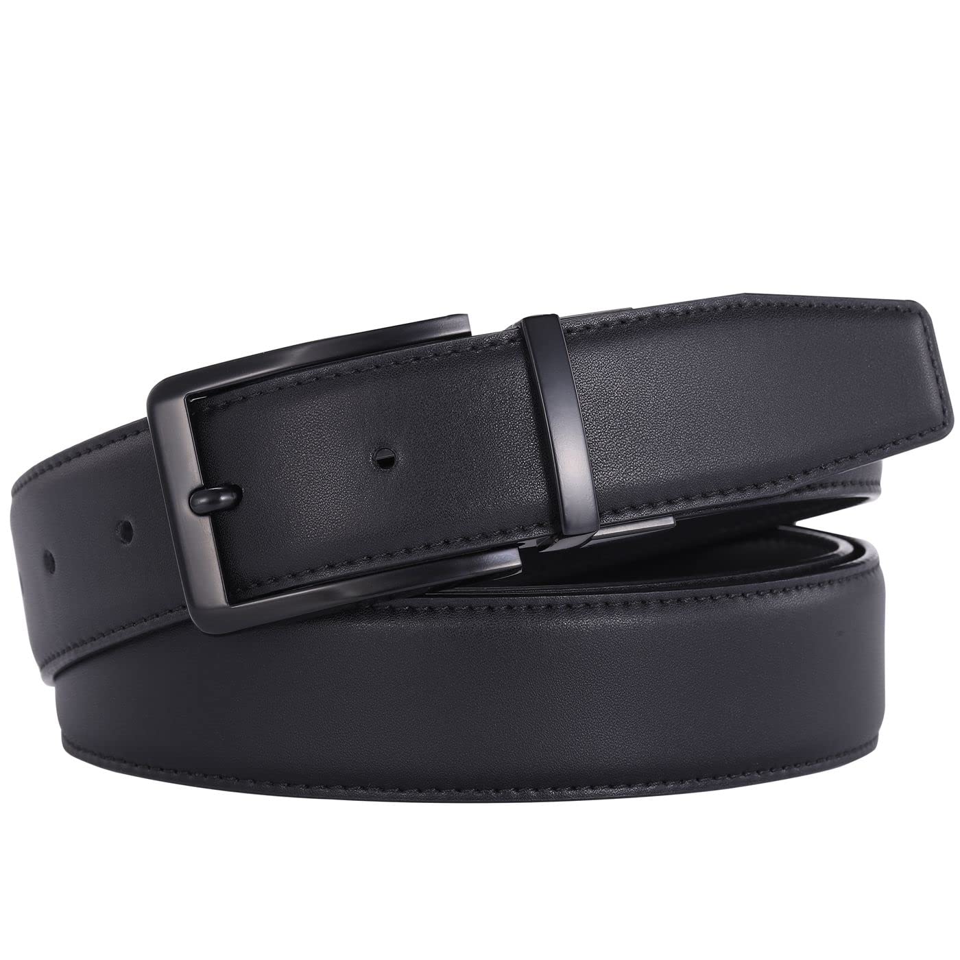 DJCAIZYY 1 3/8" (35mm) Reversible Belt Buckle Replacement Belt Buckle Square Buckles Black